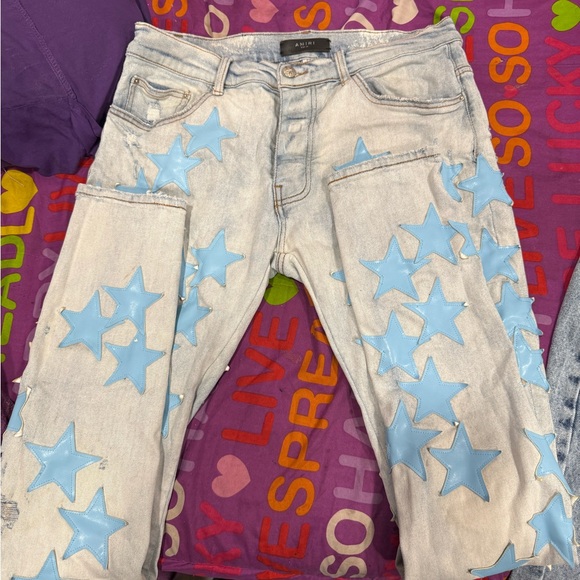 AMIRI | Jeans | Amiri Light Blue Chemist Patch Jeans | Poshmark